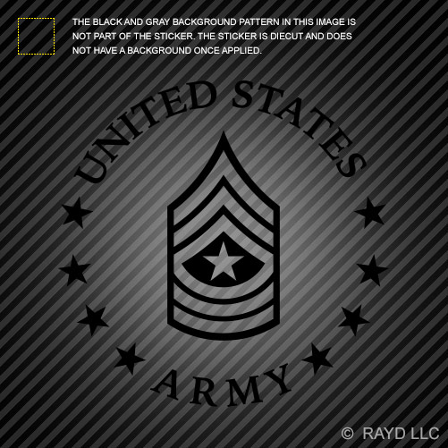E 9 Sergeant Major Us Army Rank Sticker Die Cut Decal Sgm Or 9 E9 Ebay