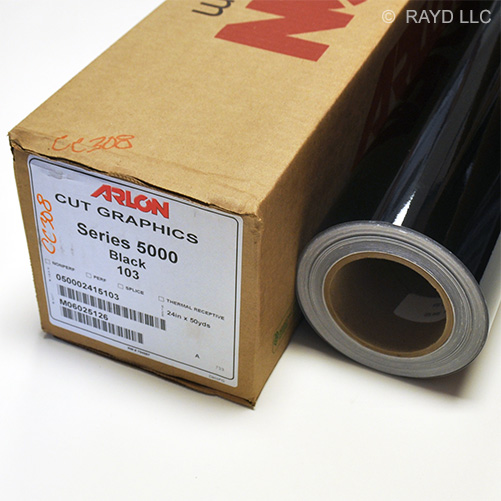 24" X 50 Yards Black Arlon 5000 Series Cut Graphics Sign Cutting Vinyl ...