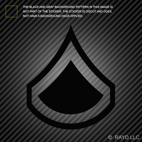 E-3 Private First Class Rank Sticker Die Cut Decal US Army PFC OR-3 E3 ...