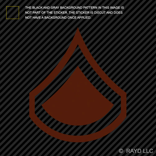 E-3 Private First Class Rank Sticker Die Cut Decal US Army PFC OR-3 E3 ...