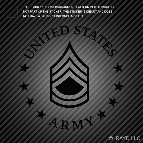 E-7 Sergeant First Class US Army Rank Sticker Die Cut Decal SFC OR-7 E7 ...