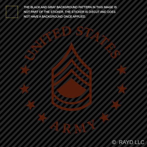 E-7 Sergeant First Class US Army Rank Sticker Die Cut Decal SFC OR-7 E7 ...