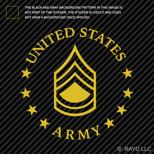 E-7 Sergeant First Class US Army Rank Sticker Die Cut Decal SFC OR-7 E7 ...