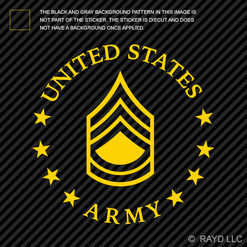 E-7 Sergeant First Class US Army Rank Sticker Die Cut Decal SFC OR-7 E7 ...