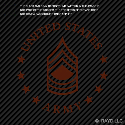 E-8 Master Sergeant US Army Rank Sticker Die Cut Decal MSG OR-8 E8 | eBay