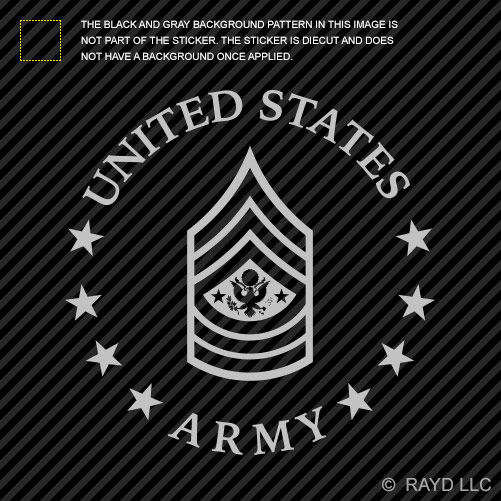 E-9 Command Sergeant Marjor US Army Rank Sticker Die Cut Decal CSM OR-9 ...