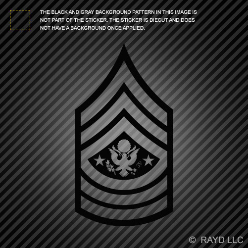 E-9 Sergeant Major of the Army Rank Sticker Die Cut Decal SMA OR-9 E9 ...