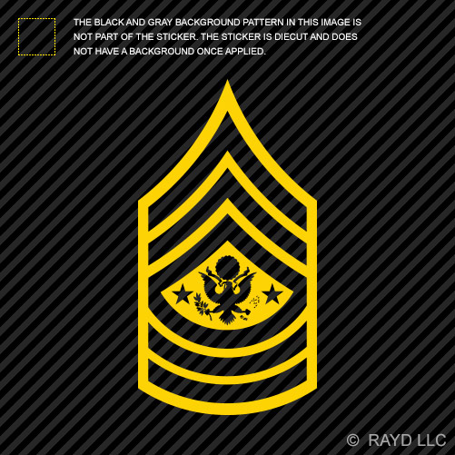 E-9 Sergeant Major of the Army Rank Sticker Die Cut Decal SMA OR-9 E9 ...