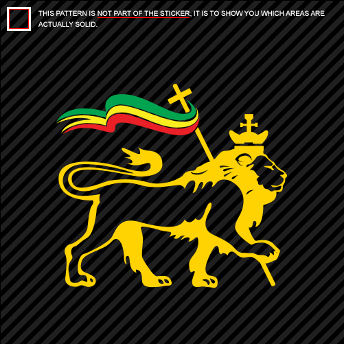 Multi-color Lion of Judah with Rasta Flag Sticker Vinyl Decal reggae ...