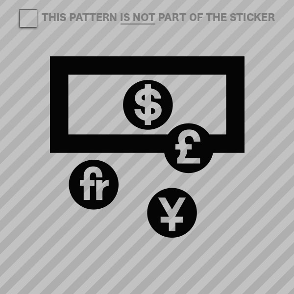 (2x) Currency Sticker Self Adhesive Vinyl icon symbol 1 | eBay
