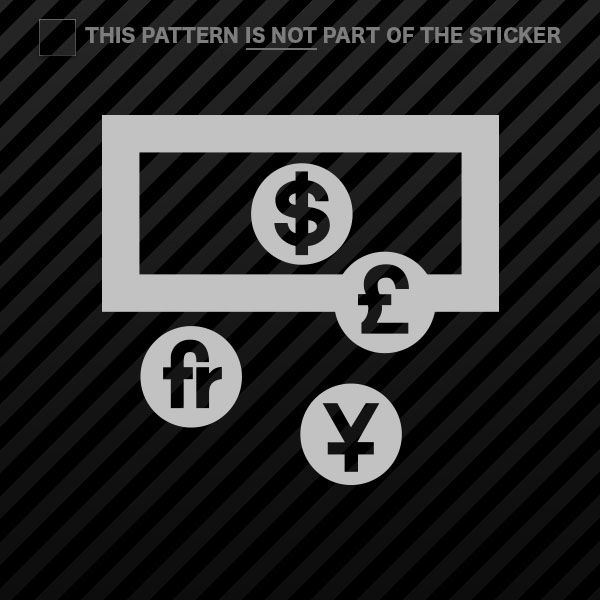 (2x) Currency Sticker Self Adhesive Vinyl icon symbol 1 | eBay