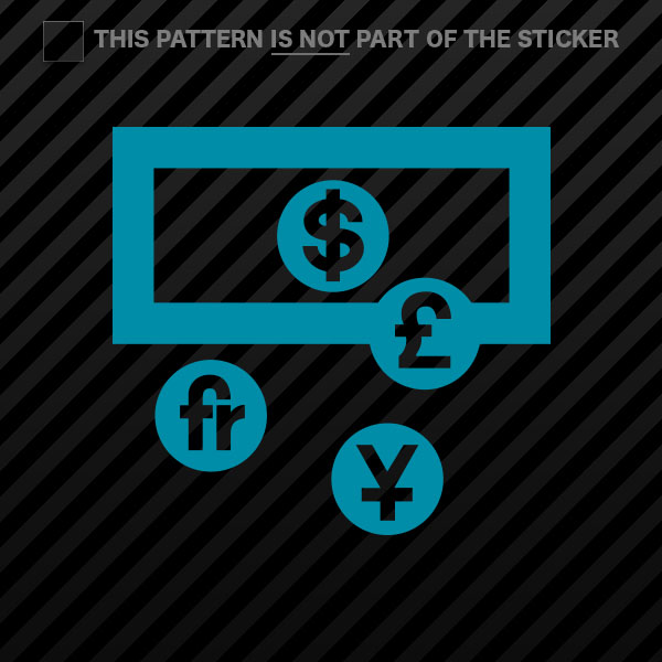 (2x) Currency Sticker Self Adhesive Vinyl icon symbol 1 | eBay