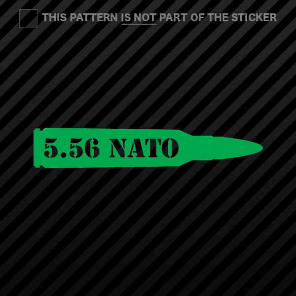 (2x) 5.56 NATO Bullet Sticker Self Adhesive Vinyl .223 caliber 5.56× ...