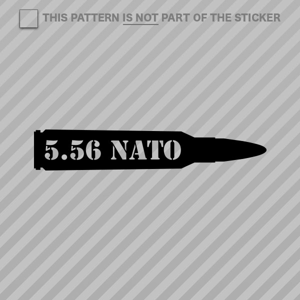 (2x) 5.56 NATO Bullet Sticker Self Adhesive Vinyl .223 caliber 5.56× ...