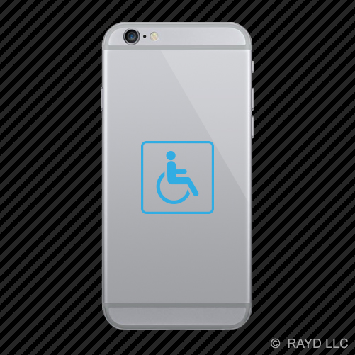 (2x) Handicap Cell Phone Sticker Mobile wheelchair accessible #2 many ...