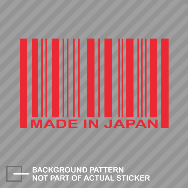Made in Japan Barcode Sticker Die Cut Decal | eBay