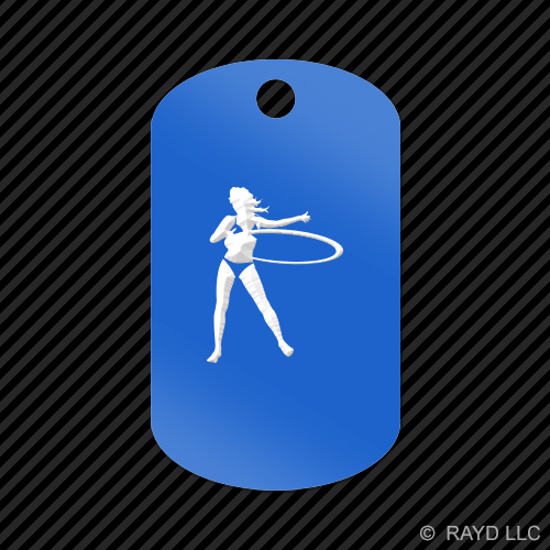 Hula Hoop Girl Keychain GI dog tag engraved many colors beach sexy | eBay