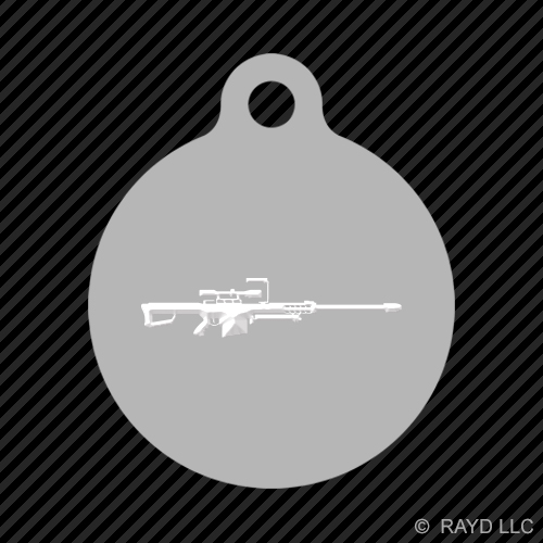 Barrett 50 Cal M82A1 Keychain Round with Tab engraved many colors ...
